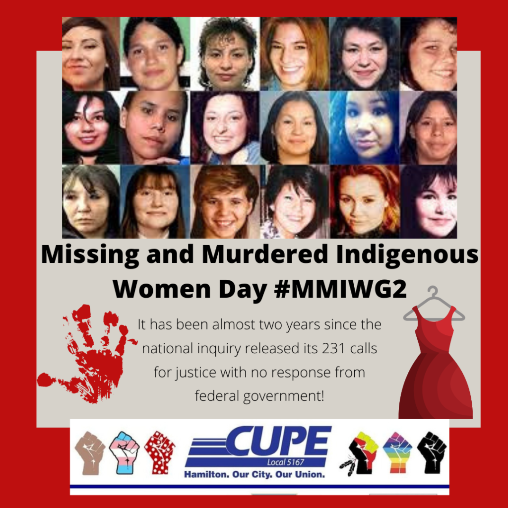 Missing and Murdered Indigenous Women Awareness Day - CUPE Local 5167